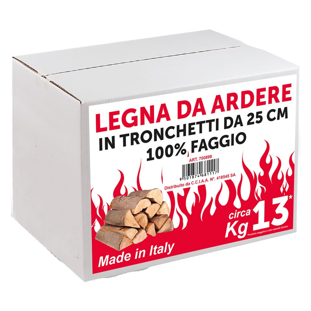 Legna da ardere tronchetti box 12kg • BricoLiveRoma